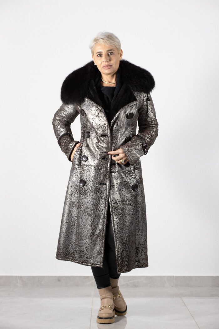 Cojoc Elegant din Piele Naturală cu Guler din Blană de Vulpe – Design ...